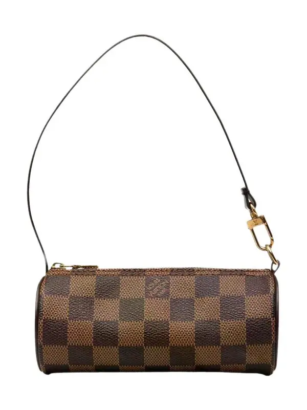 LOUIS VUITTON Damier Ebene Papillon Pochette Handbag - Brown