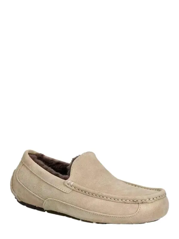 UGG Ascot Suede Slippers With Uggplush Lining - Neutrals
