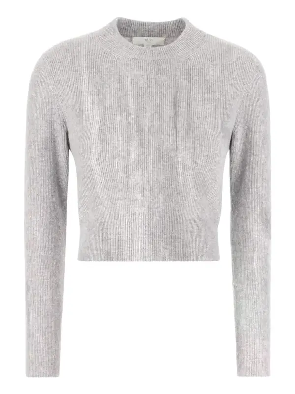 Malo Ribbed-knit Cropped Sweater - Grey