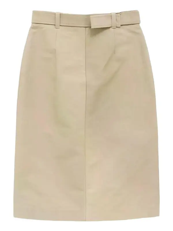 Moncler Belted Midi Skirt With Flap Pockets - Neutrals