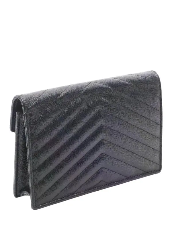 Saint Laurent 2010s Cassandre Chain Wallet - Black