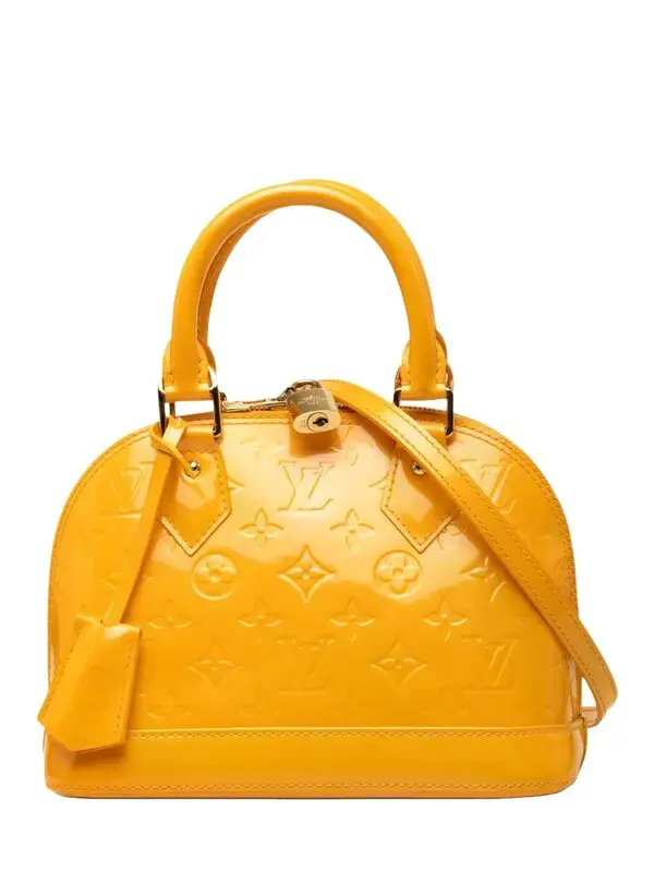 LOUIS VUITTON Monogram Vernis Alma Bb Satchel - Yellow