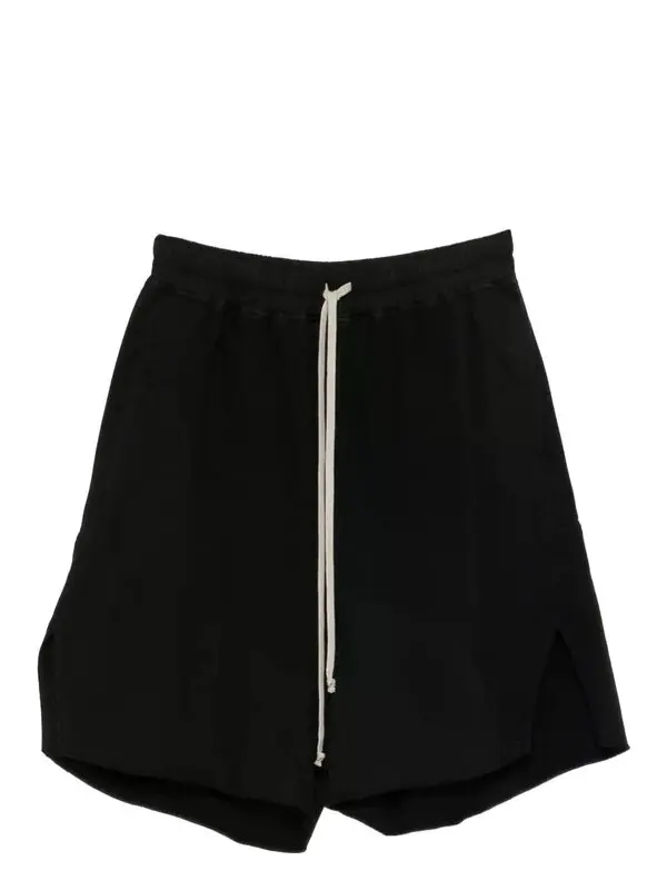 Rick Owens Drawstring Zip-detail Cotton Shorts - Black
