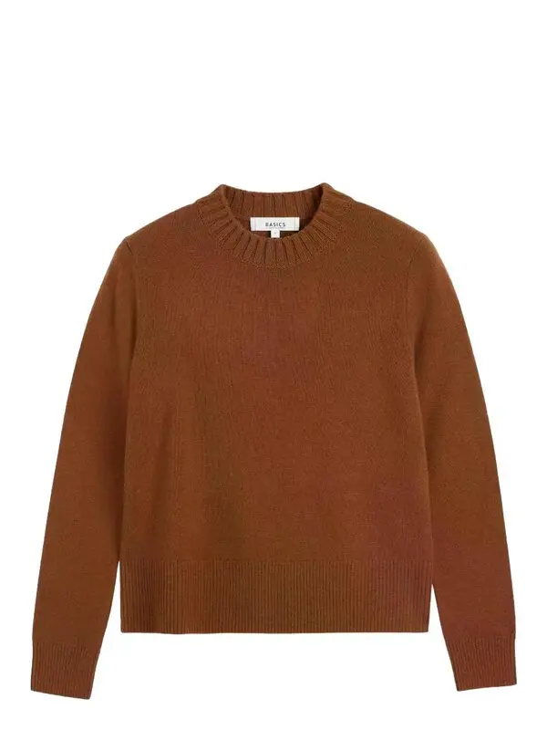 Chinti & Parker Cropped Ribbed Sweater - Brown