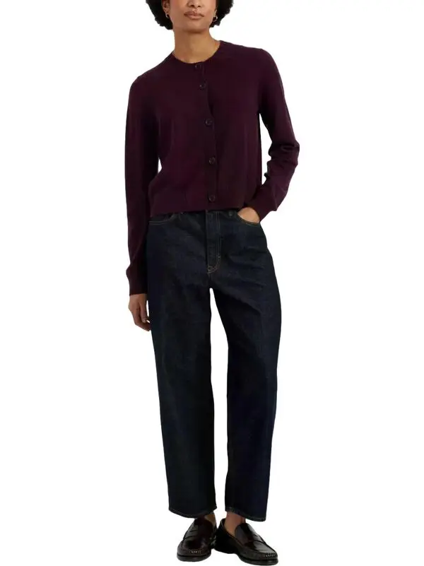 Chinti & Parker Crew Neck Button-up Cardigan - Purple