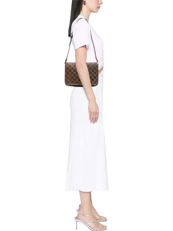 LOUIS VUITTON Damier Ebene Musette Tango Shoulder Bag - Brown