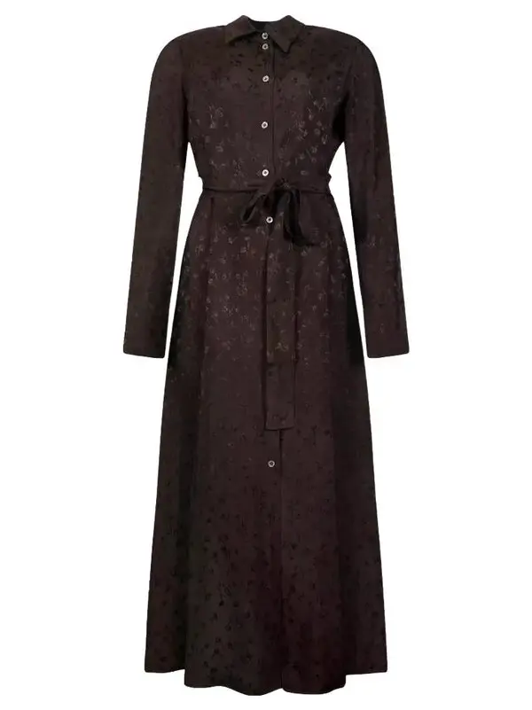 Pinko Floral Jacquard Belted Maxi Dress - Brown