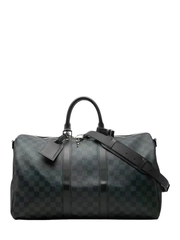 LOUIS VUITTON 2018 Damier Graphite Keepall Bandouliere 45 Travel Bag - Black