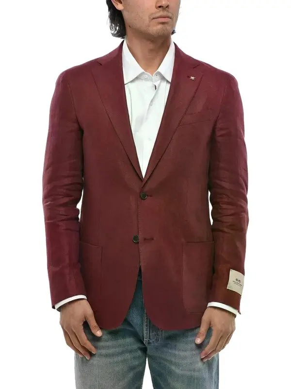 Corneliani Single-breasted Linen Blazer - Red