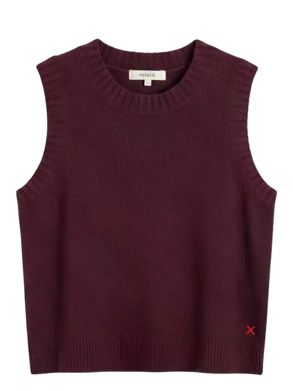 Chinti & Parker Ribbed Trim Round Neck Tank Top - Purple