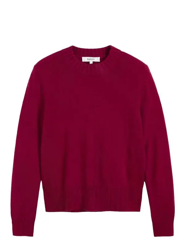 Chinti & Parker Cropped Sweater With Ribbed Trim - Red