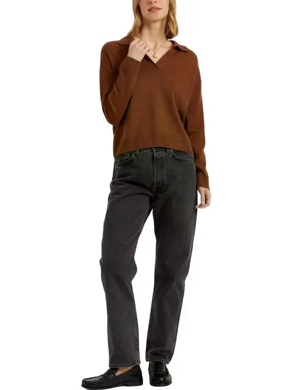 Chinti & Parker Collared Long Sleeve Sweater - Brown