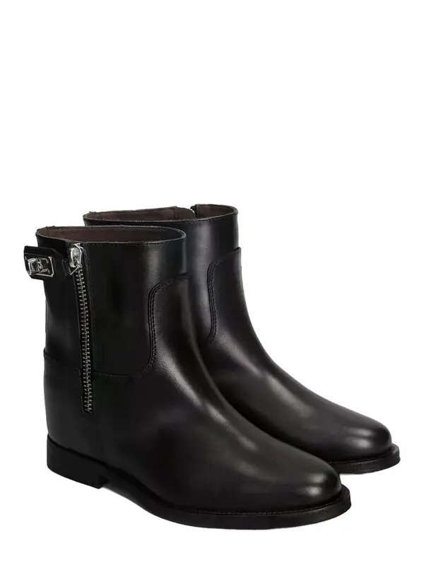 VIA ROMA 15 Zip-fastening Internal Wedge-heel Ankle Boots - Black