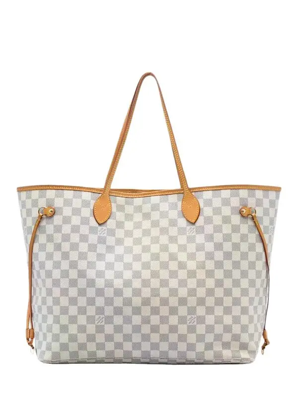 LOUIS VUITTON Damier Azur Neverfull Gm Tote Bag - White
