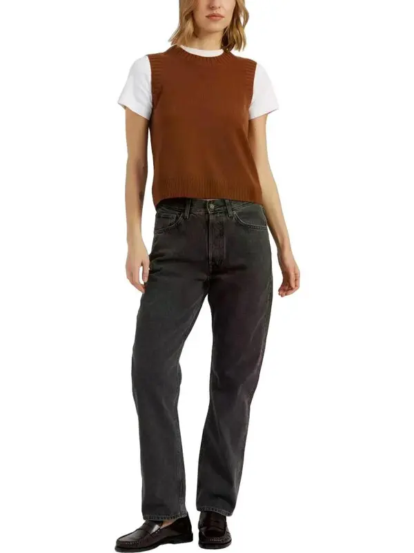 Chinti & Parker Ribbed Trim Sleeveless Sweater - Brown