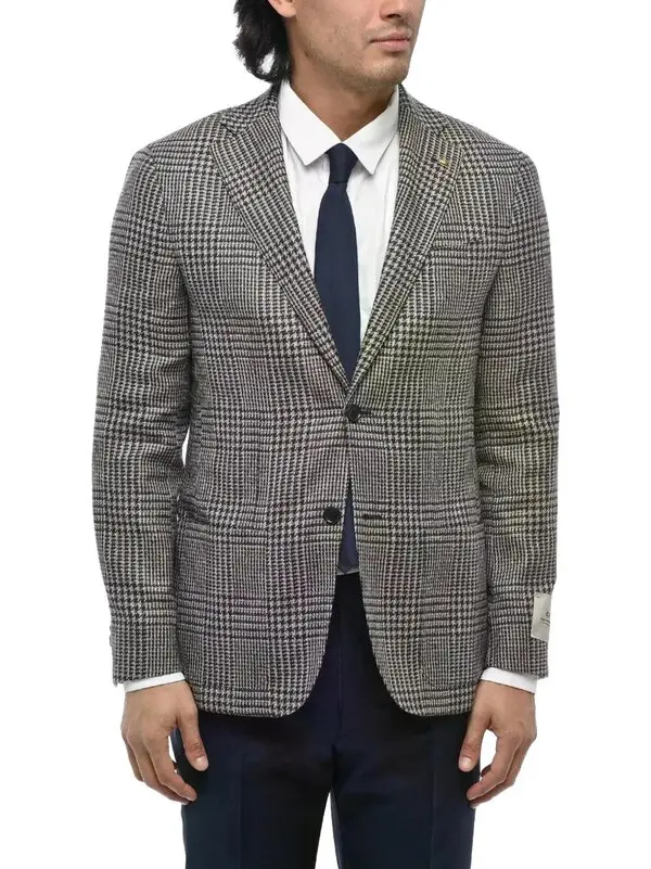 Corneliani Pied-de-poule Single-breasted Blazer - Brown