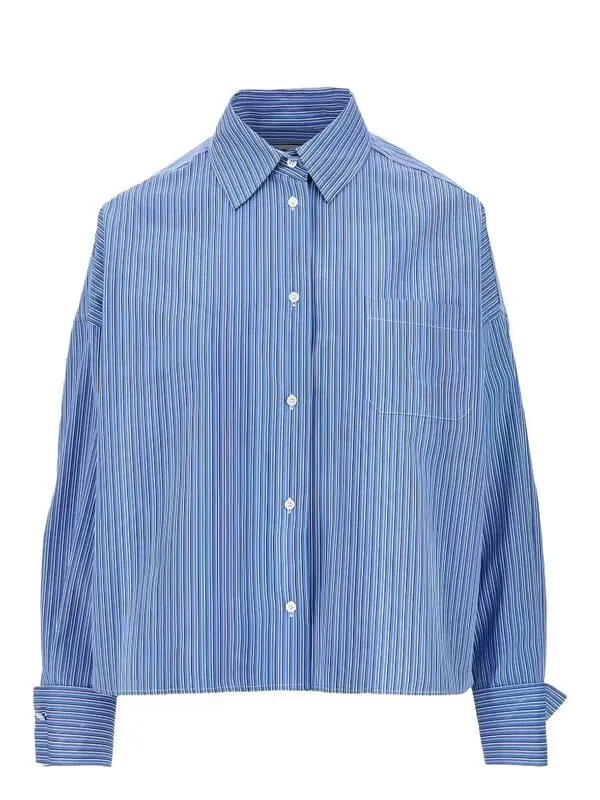 Max Mara Cotton Poplin Striped Shirt - Blue