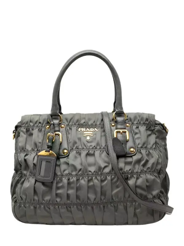 Prada Tessuto Gaufre Satchel - Grey