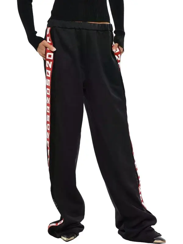 Dsquared2 Mesh Insert Logo Tape Track Trousers - Black