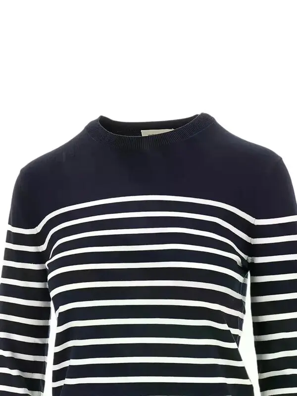 Max Mara Striped Silk And Wool Sweater - Blue
