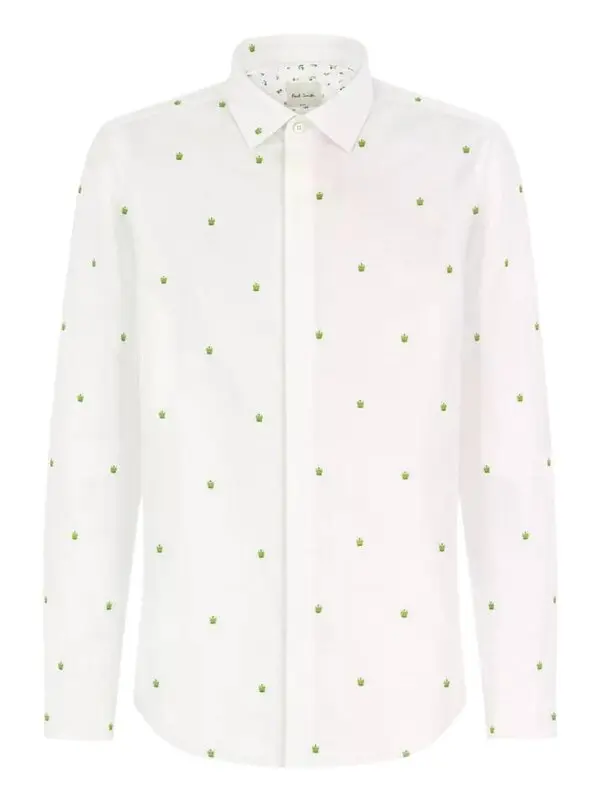 Paul Smith Apple-print Poplin Shirt - White