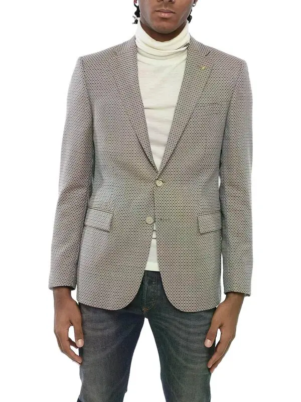 Corneliani Geometric-pattern Single-breasted Blazer - Brown