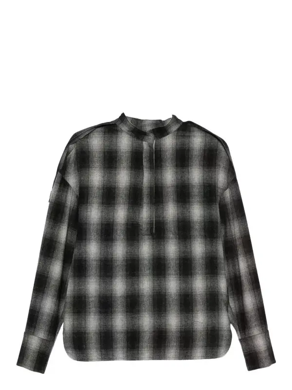 IRO PARIS Checked High Neck Top - Grey