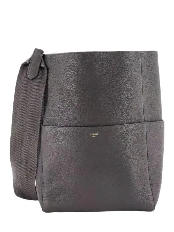 Celine Sangle Seau Bag In Calfskin - Grey