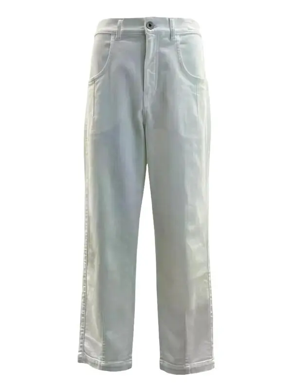 Eleventy Patch-pocket Straight-leg Trousers - White