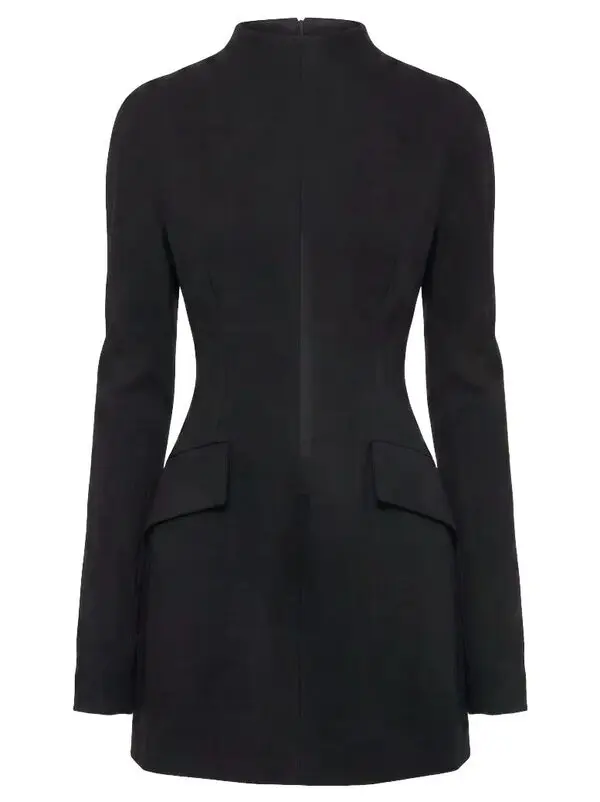 Sportmax Long Sleeve Mini Dress With Zip Fastening - Black