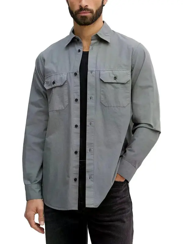 Armani Exchange Ripstop Flap-pocket Shirt - Grey