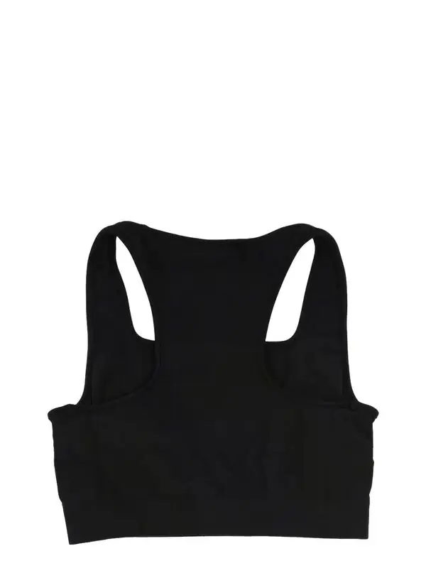 PANGAIA Logo-print Racerback Sports-bra - Black