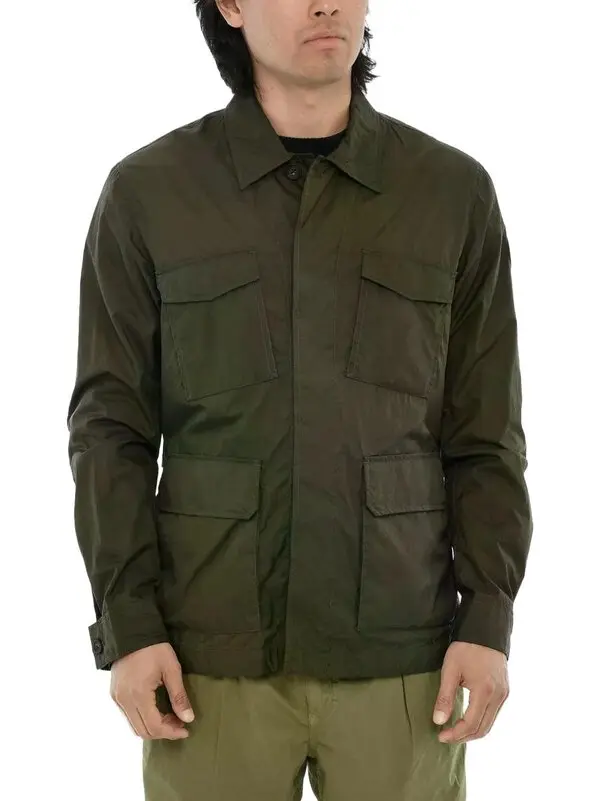 Woolrich Utility Military Jacket With Crinkled Texture - Green