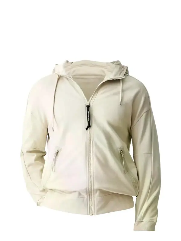 C.P. COMPANY Diagonal Raised Fleece Lens Hooded Sweatshirt - Neutrals
