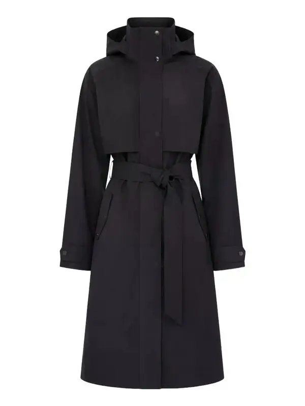 The Upside James Hooded Trench Coat - Black