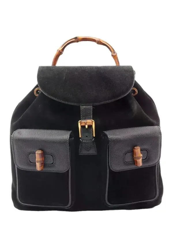 Gucci 2000s Bamboo Backpack - Black