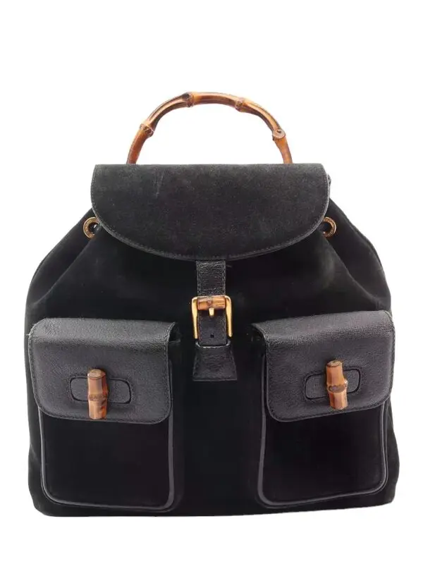 Gucci 2000s Bamboo Backpack - Black