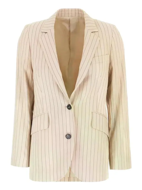 Paul Smith Sand Pinstripe Blazer - Neutrals