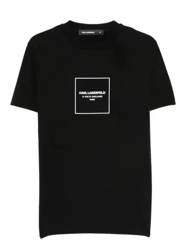 Karl Lagerfeld Logo-print Crew-neck Cotton T-shirt - Black