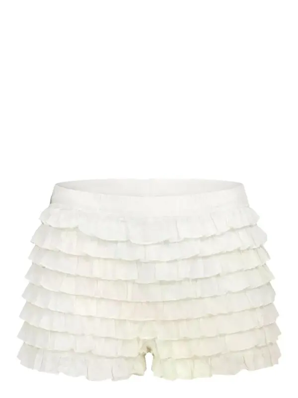LoveShackFancy Prudence Ruffled Shorts - White