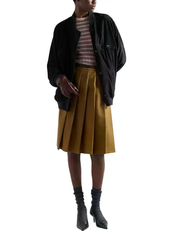 Prada Short-sleeved Striped Cashmere And Silk Sweater - Pink
