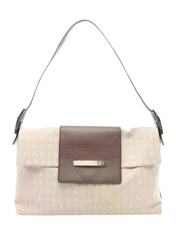 BVLGARI 2000s Logomania Shoulder Bag - Neutrals