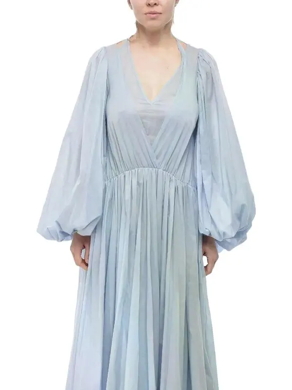 DI STAVNITSER Lucci Balloon-sleeve Maxi Dress - Blue