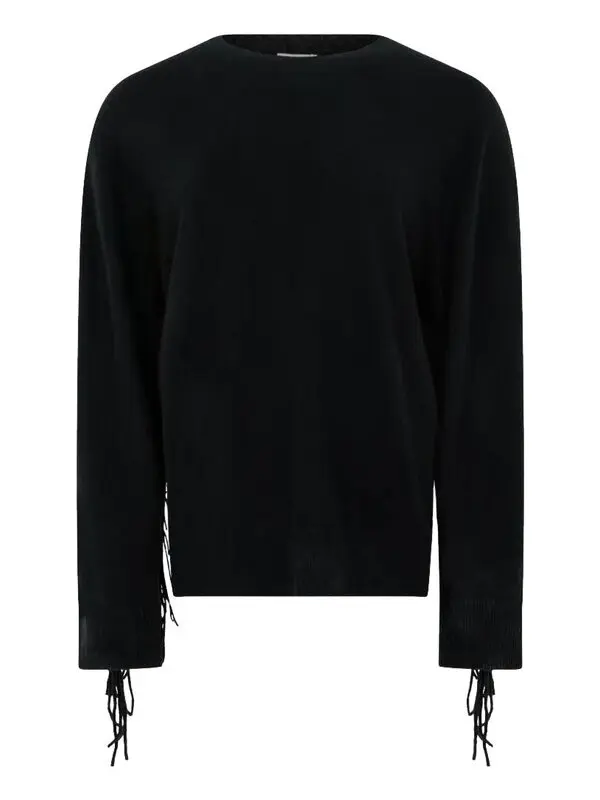P.a.r.o.s.h Fringe Detail Sweater - Black