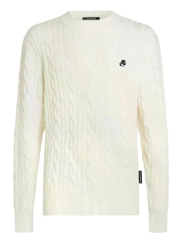 Karl Lagerfeld Kameo" Cable Knit Sweater - Neutrals