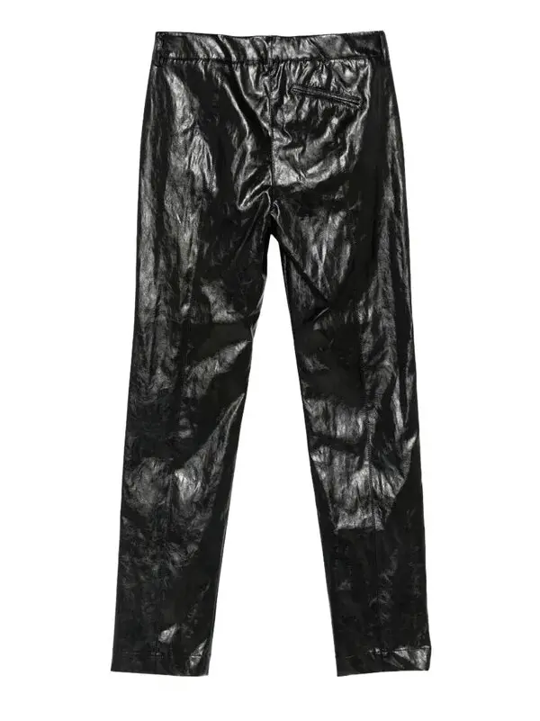 Federica Tosi Crinkled Faux-leather Trousers - Black