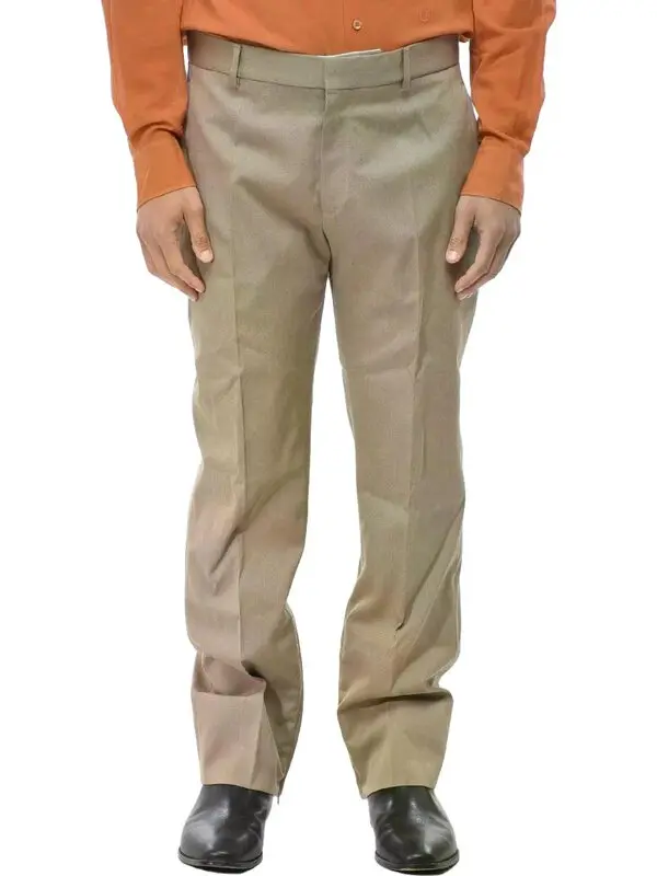 Off-White Embroidered Logo Wool Twill Trousers - Neutrals