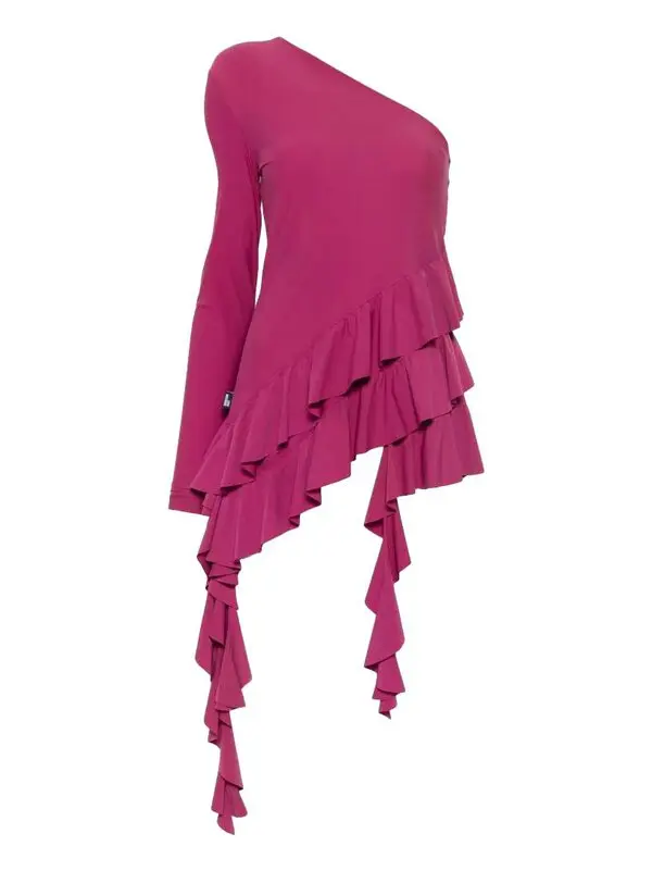 Moschino One-shoulder Ruffled Top - Purple