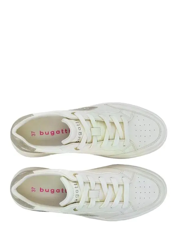 BUGATTI Metallic Trim Logo Patch Sneakers - Neutrals