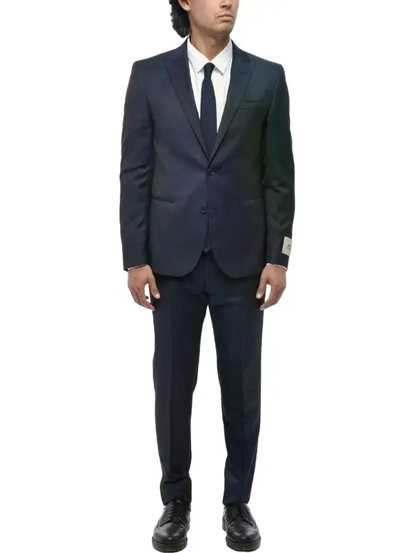 Corneliani Peak-lapel Virgin-wool Suit - Blue